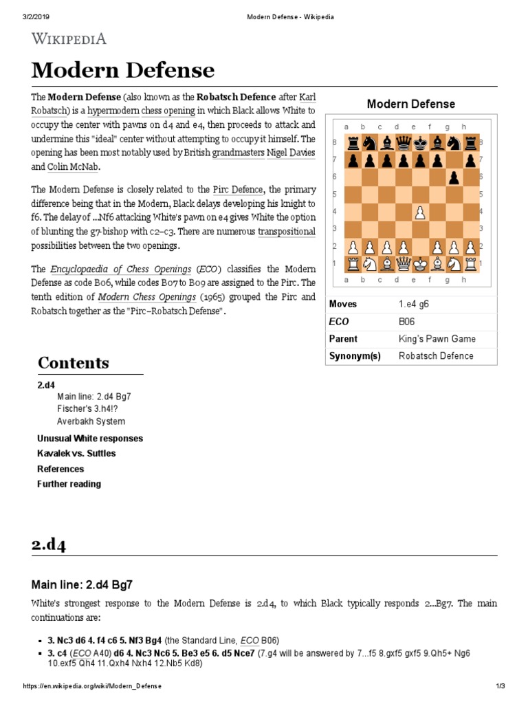 Modern Defense - Wikipedia | PDF | Traditional Board Games | Abstract ...