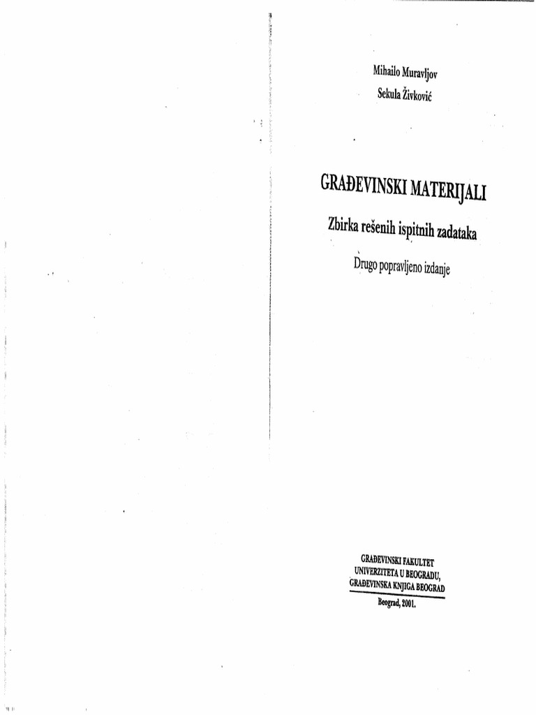 GRADJEVINSKI MATERIJALI Zbirka Muravljov PDF | PDF