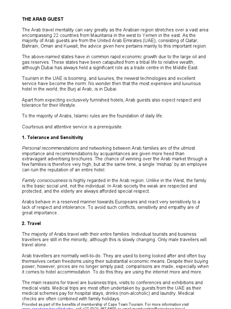 Hospitality Tips For Arab Guests | PDF | Drink | Meal