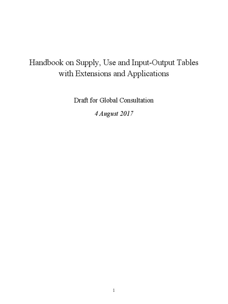 Handbook On Supply Use And Input Output Tables Pdf Download Free Pdf Inputoutput Model 