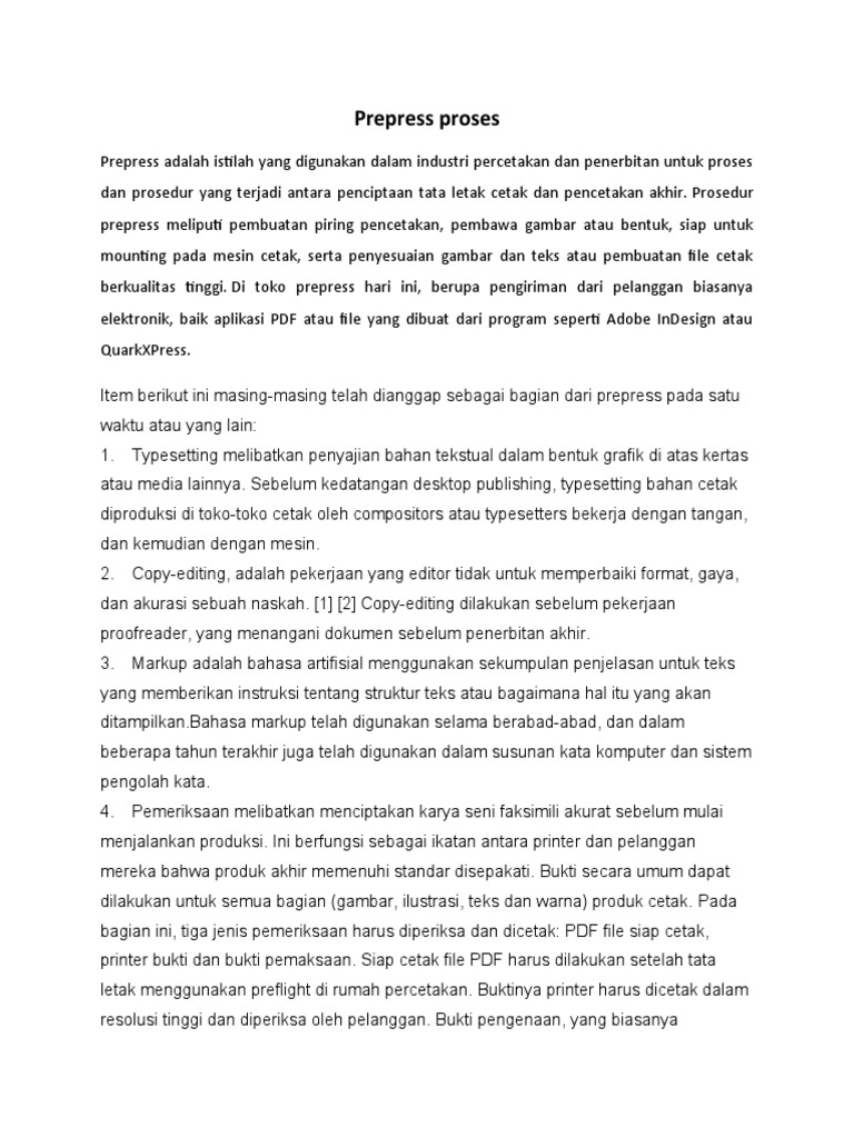 Prepress Proses | PDF