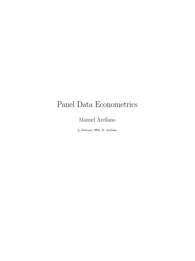 Panel Data Econometrics: Manuel Arellano | Download Free PDF | Heteroscedasticity | Regression ...