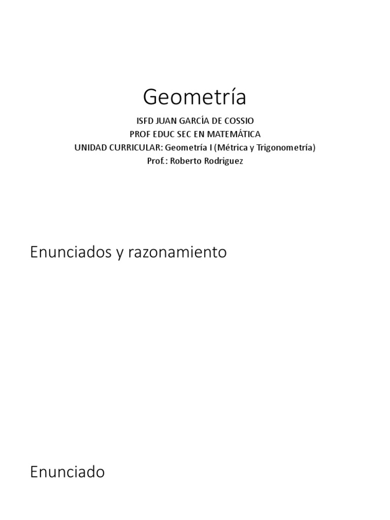 Geometría - Enunciados y Razonamiento | PDF | Triángulo | Geometría euclidiana