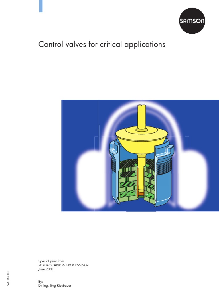 Control Valves For Critical Applications PDF | PDF | Valve | Soft Matter
