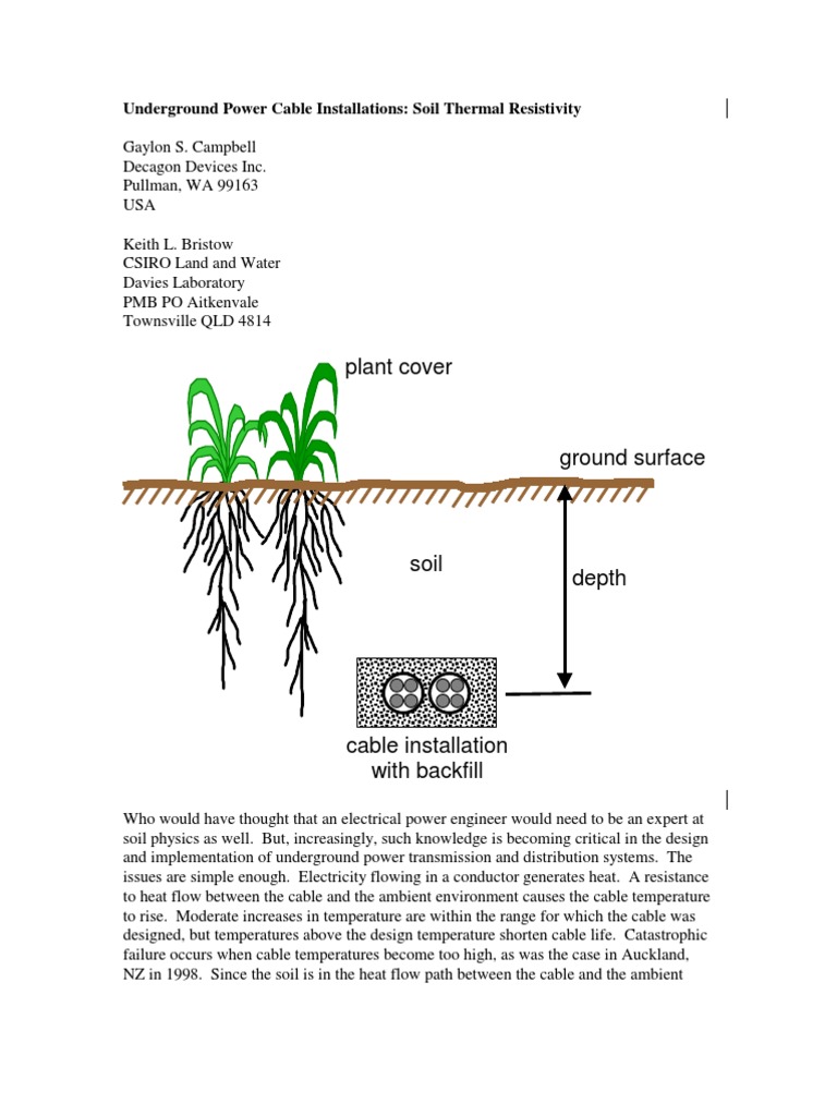 Soil Thermal Resistivity for Underground Power Cable | Porosity | Soil