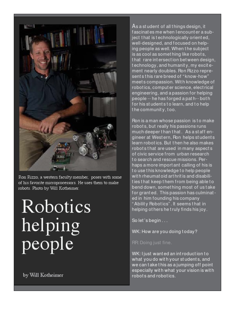Robots Helping People | PDF | Robot | Robotics