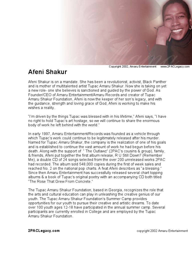 Afeni Shakur Biography | PDF | Art