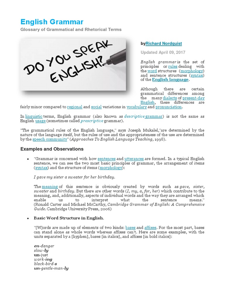 English Grammar | PDF | English Language | Grammar