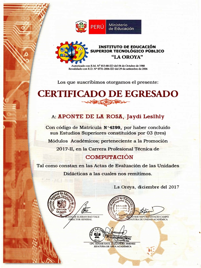 Certificado de Egresado | PDF