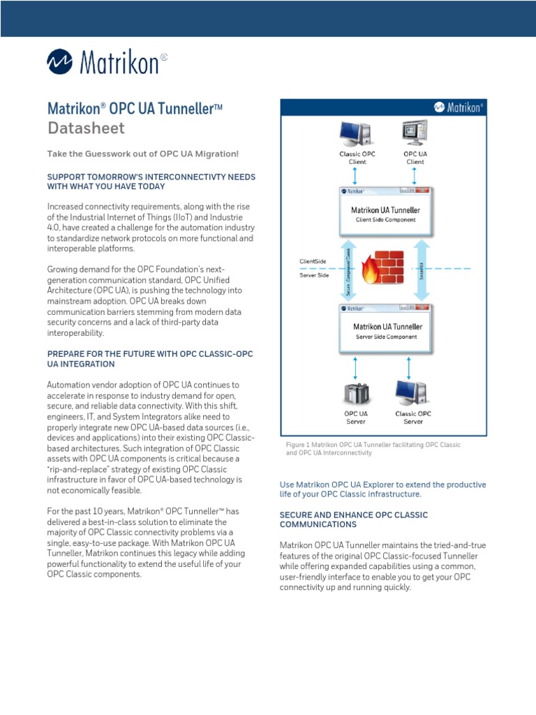 Matrikon OPC UA Tunneller Datasheet | PDF | 64 Bit Computing | Computer ...