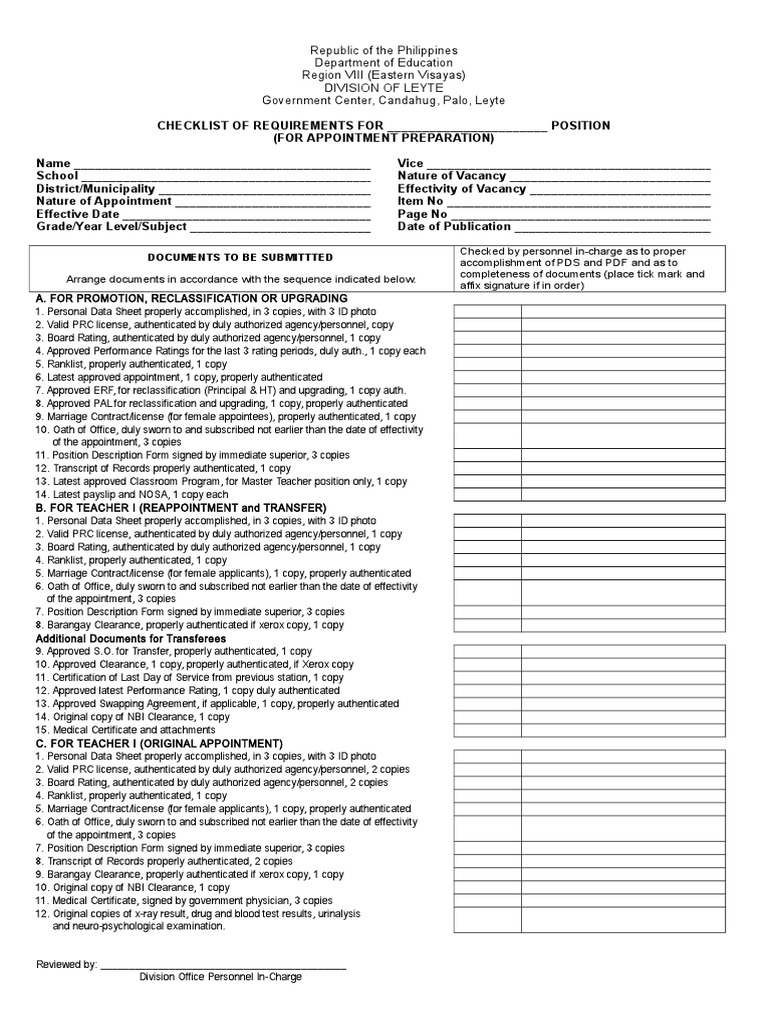 Checklist For Promotion | PDF | Business