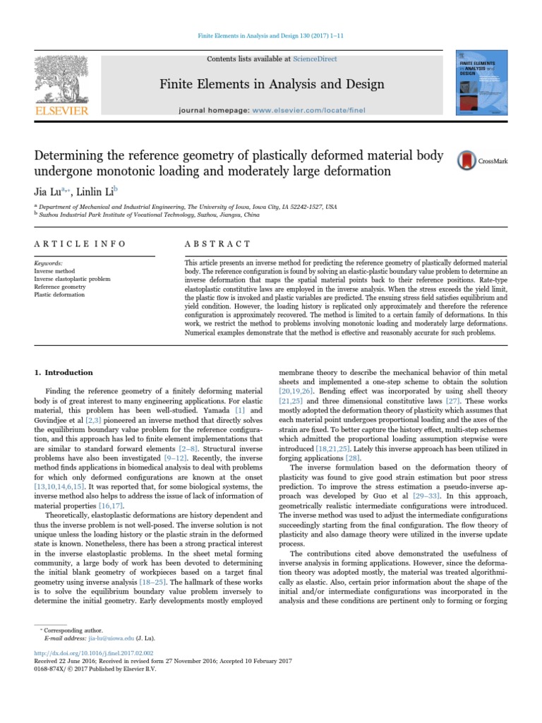 Practical Aspects of Finite Element Simulation | PDF | Deformation ...