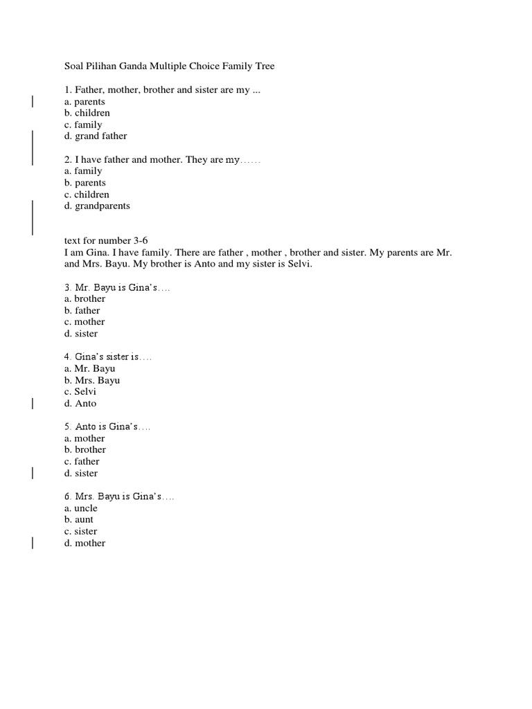Soal Family | PDF | Old Age | Living Arrangements