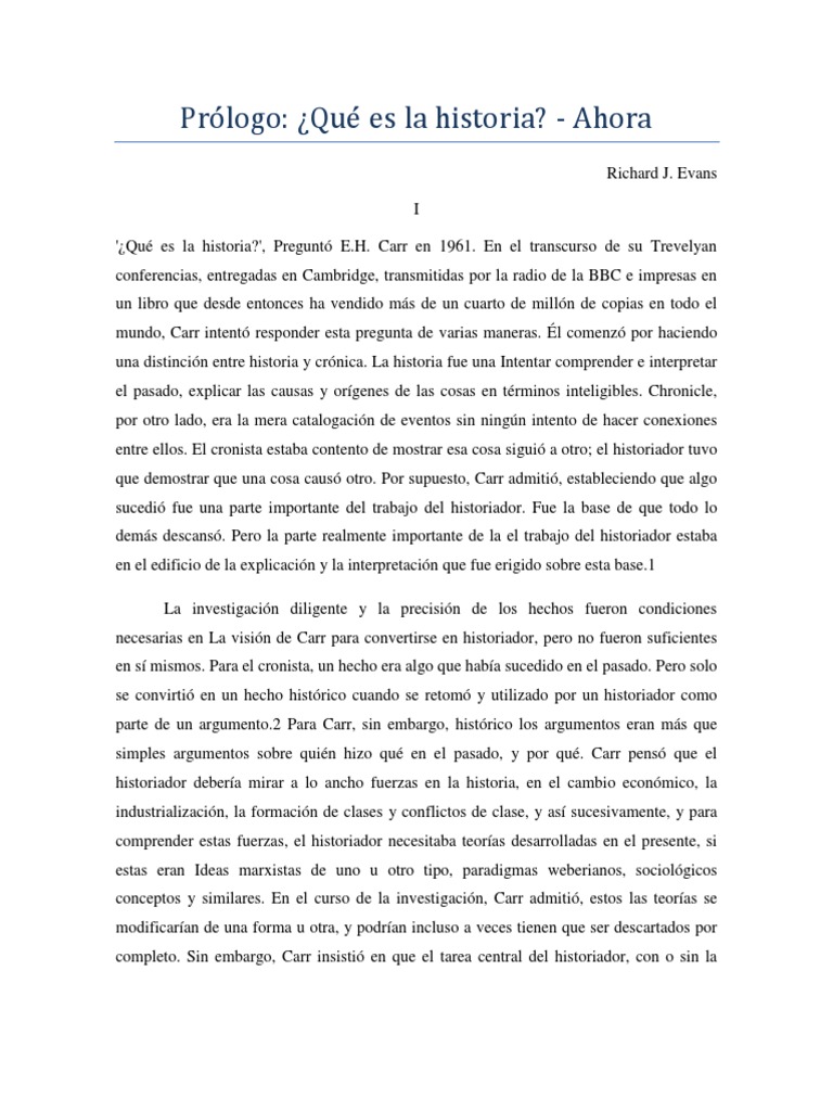 Prologo | PDF | Historiografía | Teoría