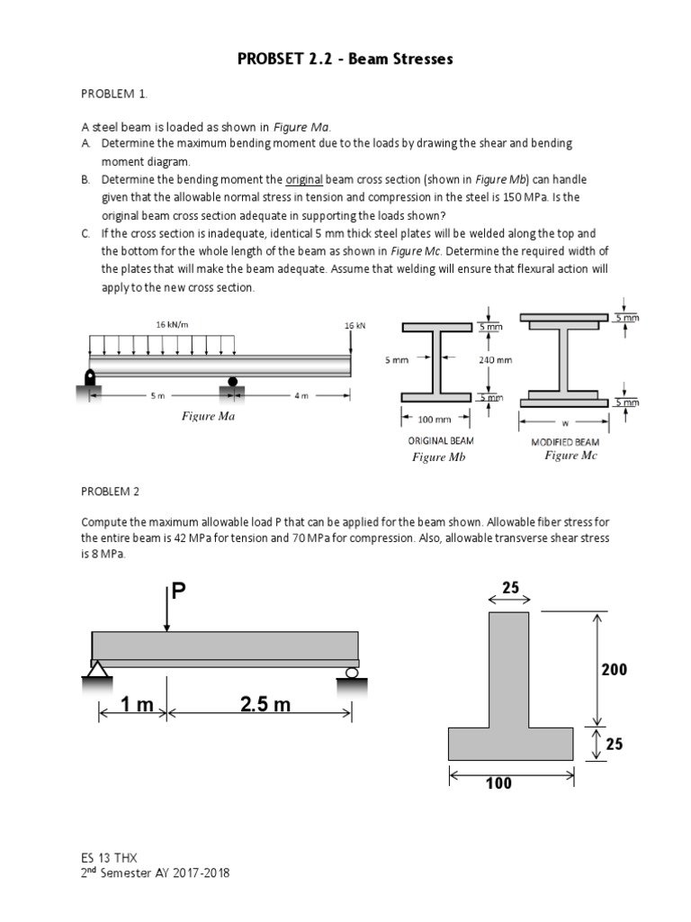 Beam Stress Analysis and Design Solutions | PDF