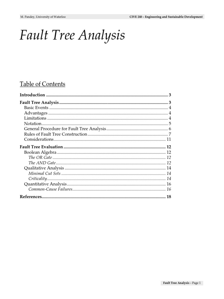 Fault Tree Analysis | PDF