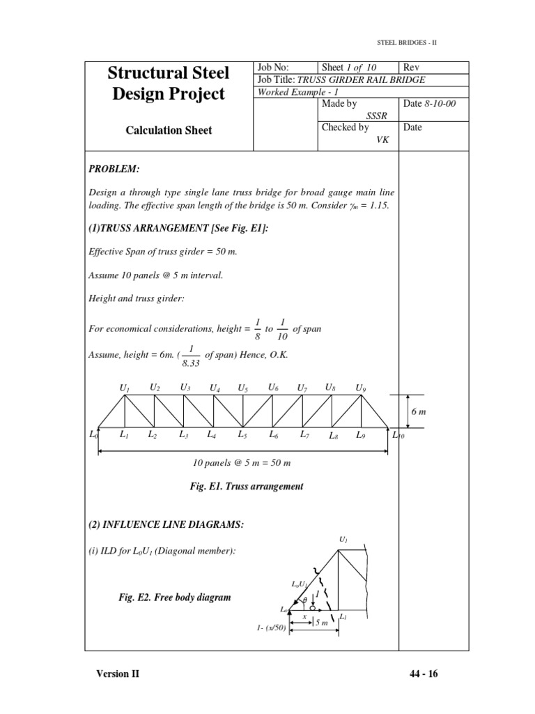 Structural Steel Design Project: Calculation Sheet | Download Free PDF ...