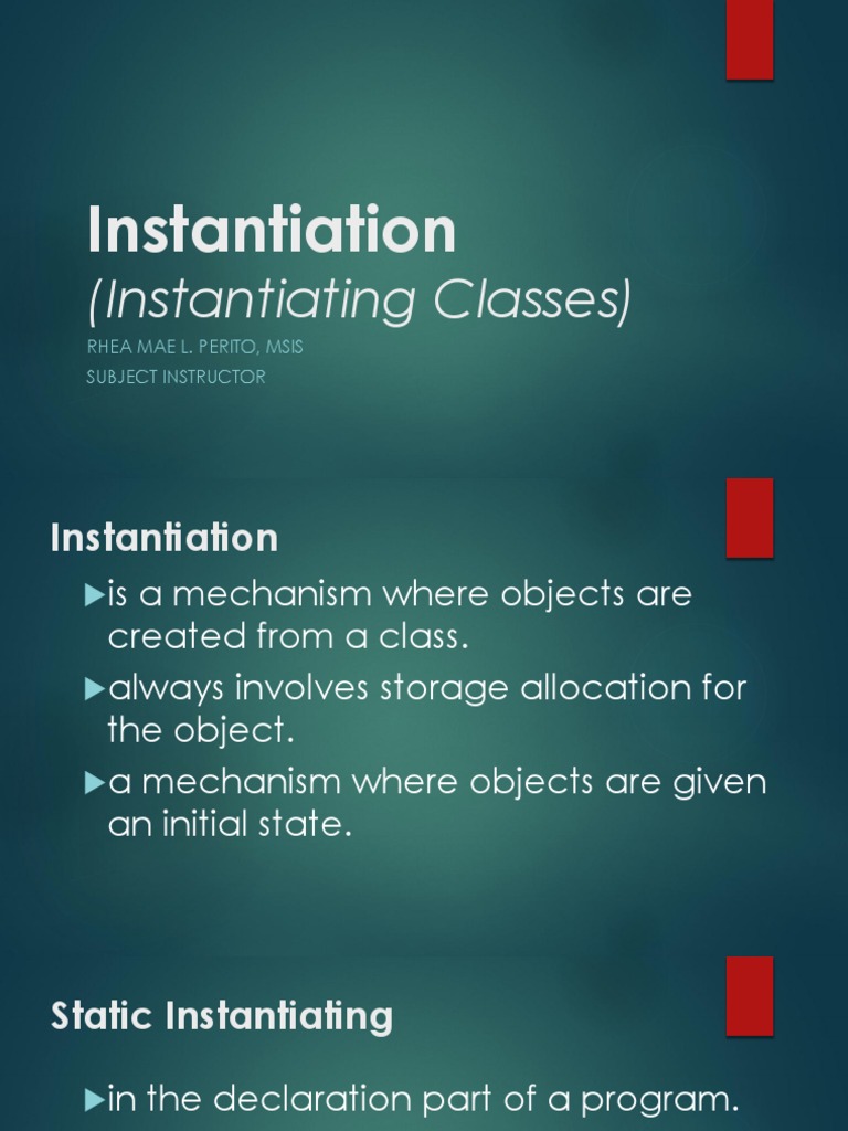 Instantiation (OOP) | PDF