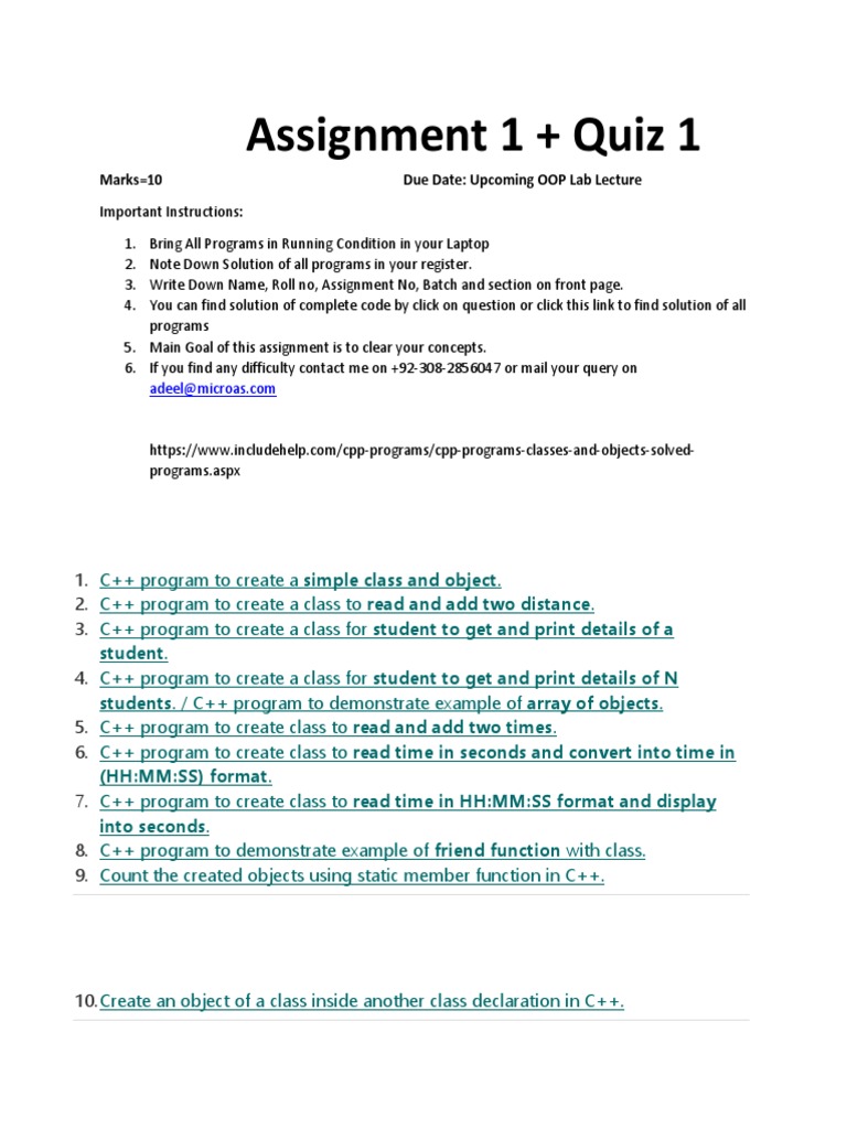 OOP (Lab) Assignment 1 | PDF | Career & Growth | Art
