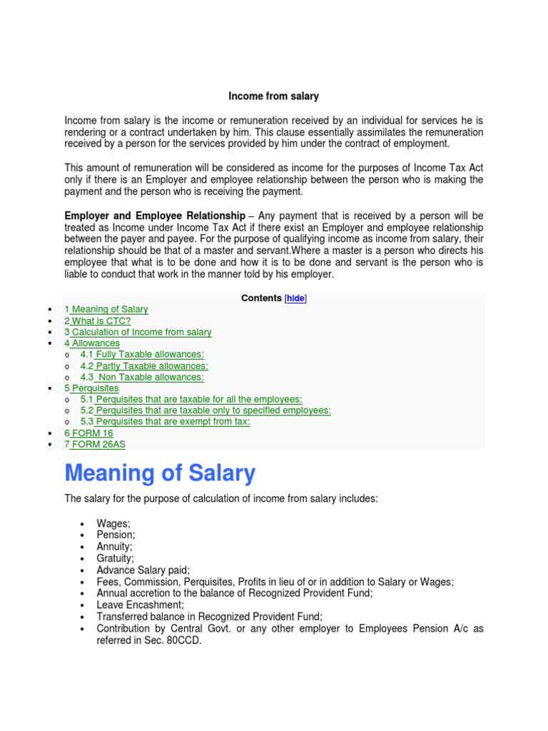 Income From Salary | PDF | Employee Benefits | Income Tax In India