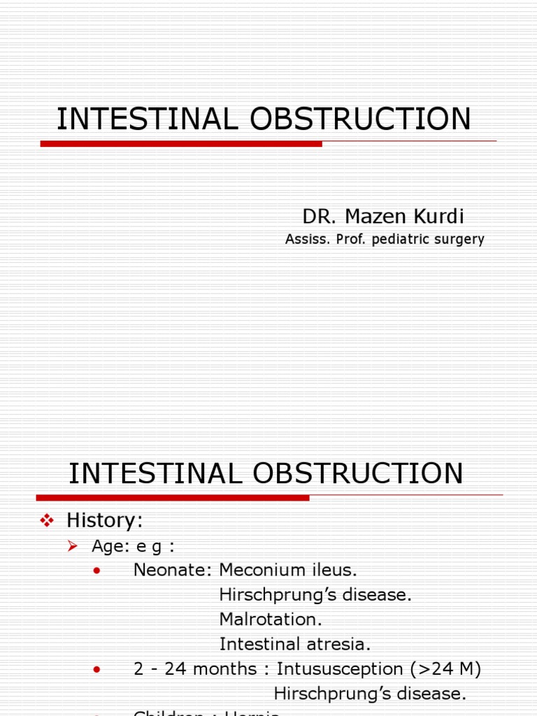 Intestinal Obstruction (PBL) (Teaching) | PDF | Gastrointestinal Tract ...