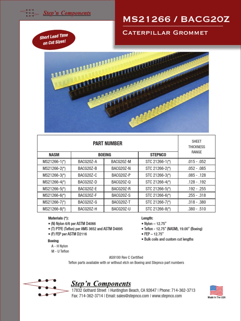Cat Stepn Components MS21266 BACG20Z Data Sheet | Chemical Substances ...