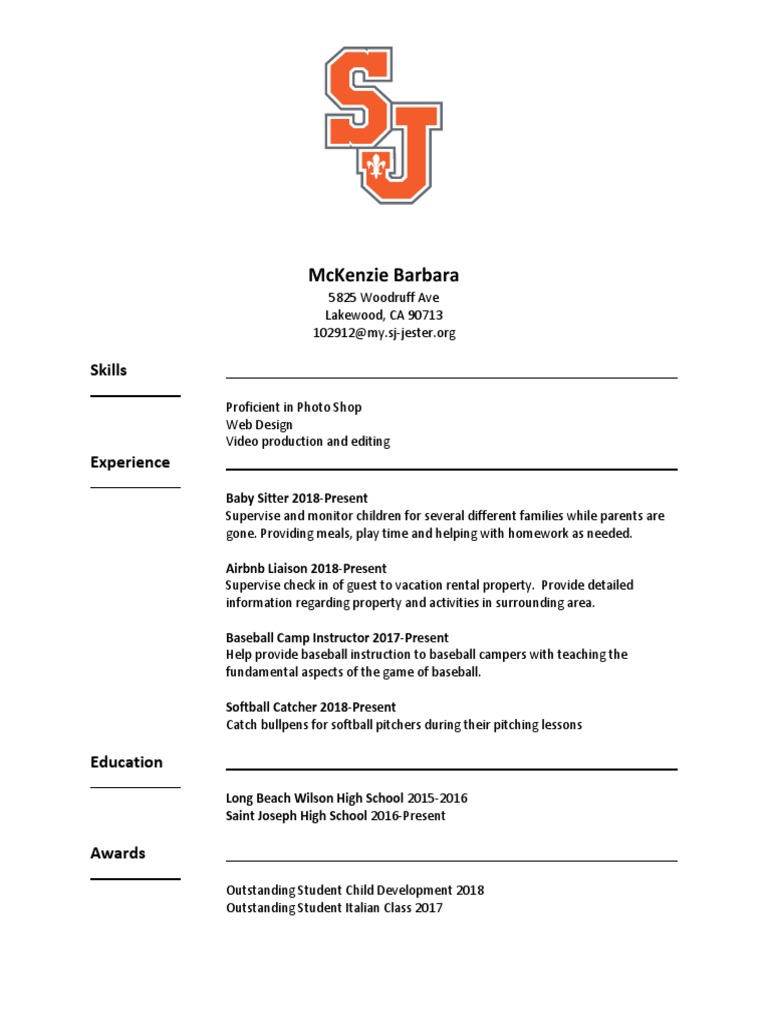 SC Resume Template | PDF