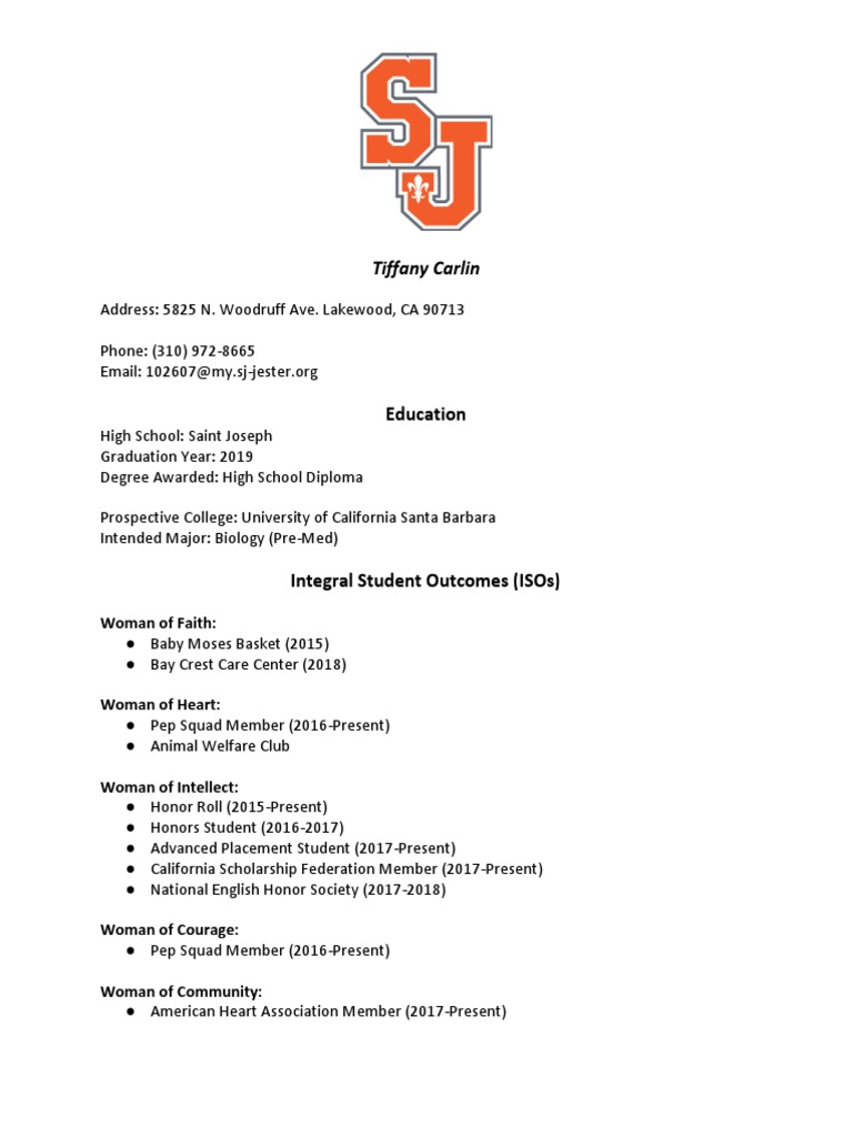 Senior Capstone Resume | PDF | Wellness