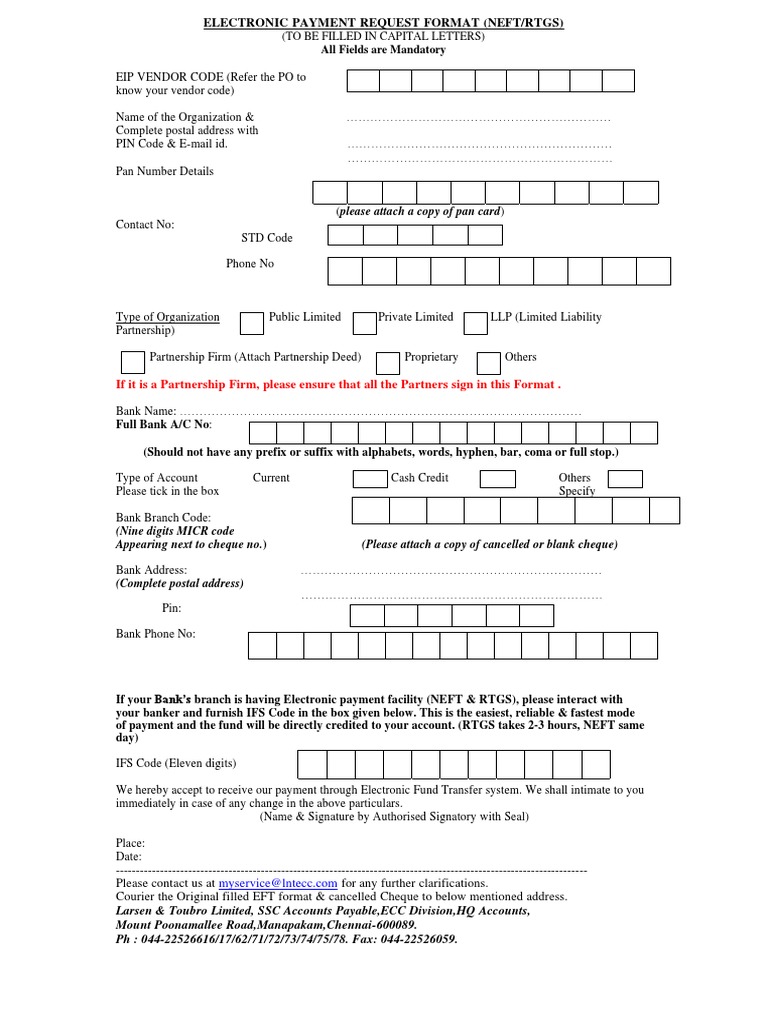 01 EFT Format | PDF | Cheque | Payments