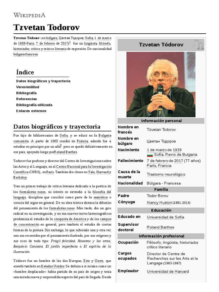 Tzvetan Todorov | PDF | Science | Ciencia filosófica