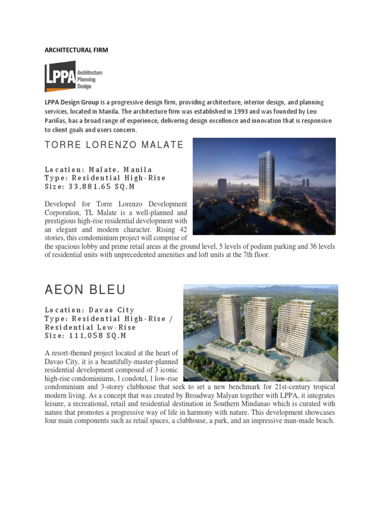 LPPA Design Group | PDF | Manila | Resort