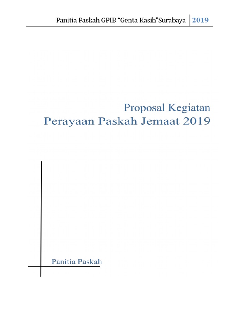 Proposal Kegiatan Paskah GPIB 2019 | PDF