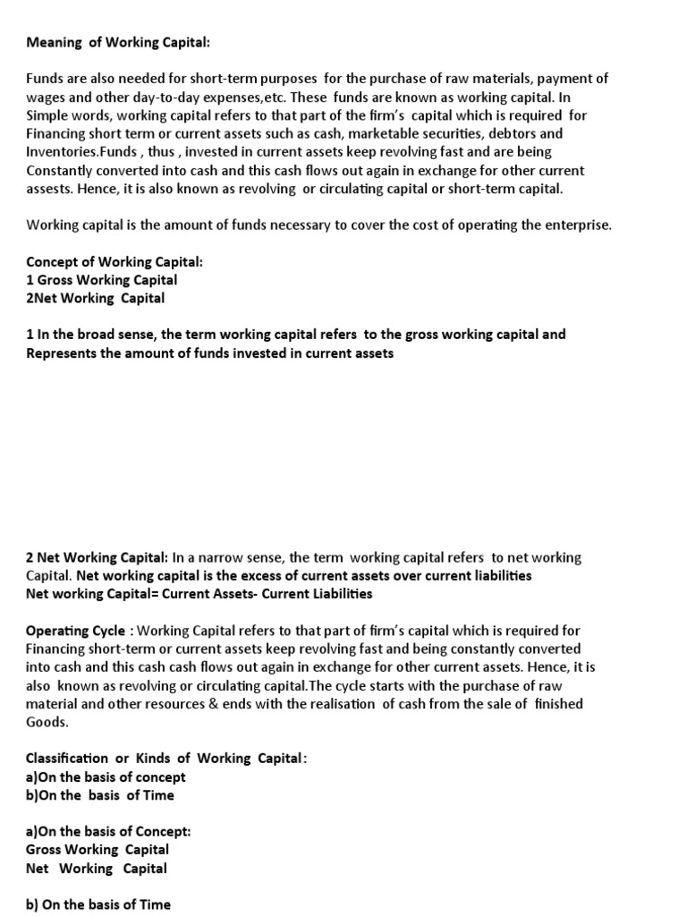 An In-Depth Explanation of Working Capital: Concepts, Components ...