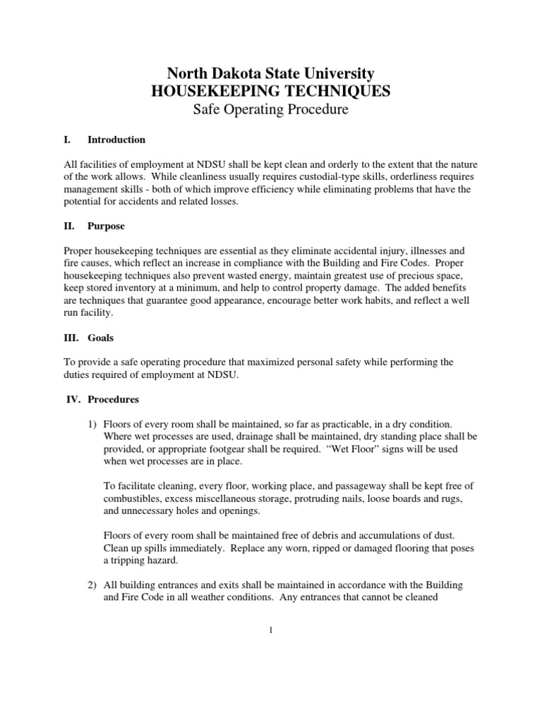 Maximizing Safety Through Proper Housekeeping Techniques: North Dakota ...