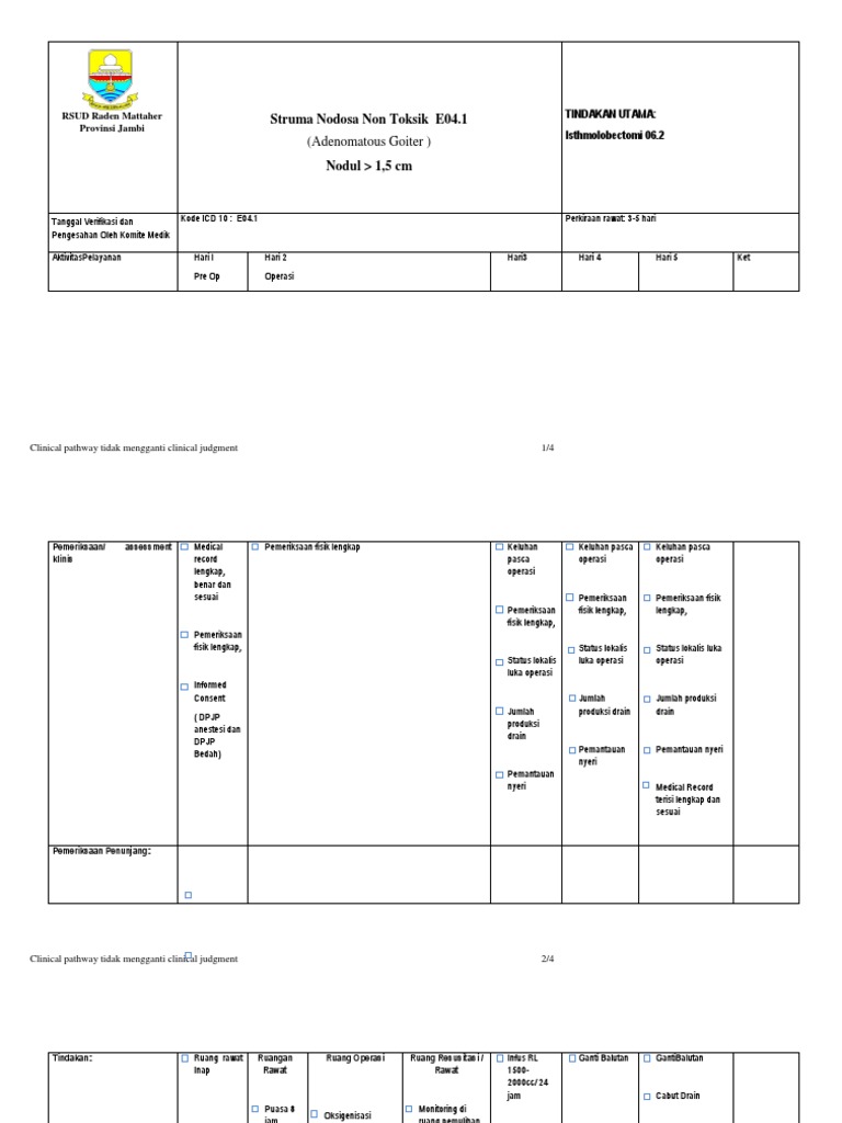 Clinical Pathway Struma Nodusa Nontoksik | PDF