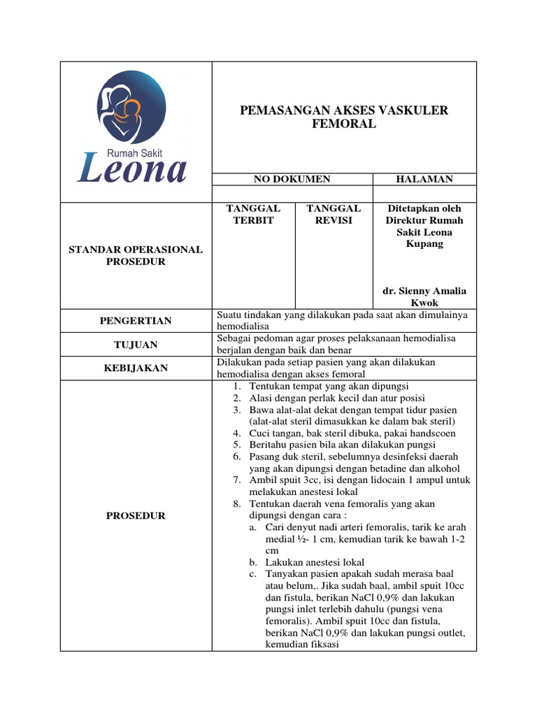 Pemasangan Akses Vaskuler Femoral | PDF