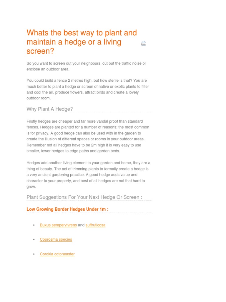 A Comprehensive Guide to Planting and Maintaining Hedges: Selecting ...