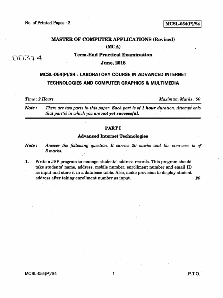 MCSL 054 (P) S4 | PDF