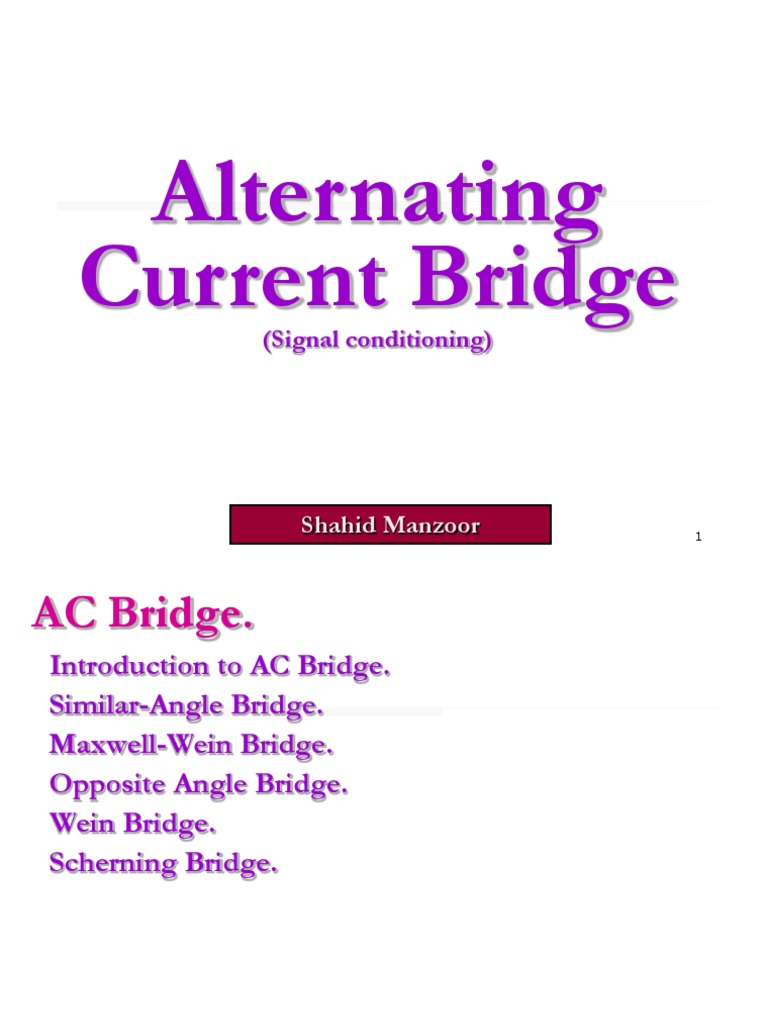 AC Bridges | PDF | Electrical Impedance | Alternating Current