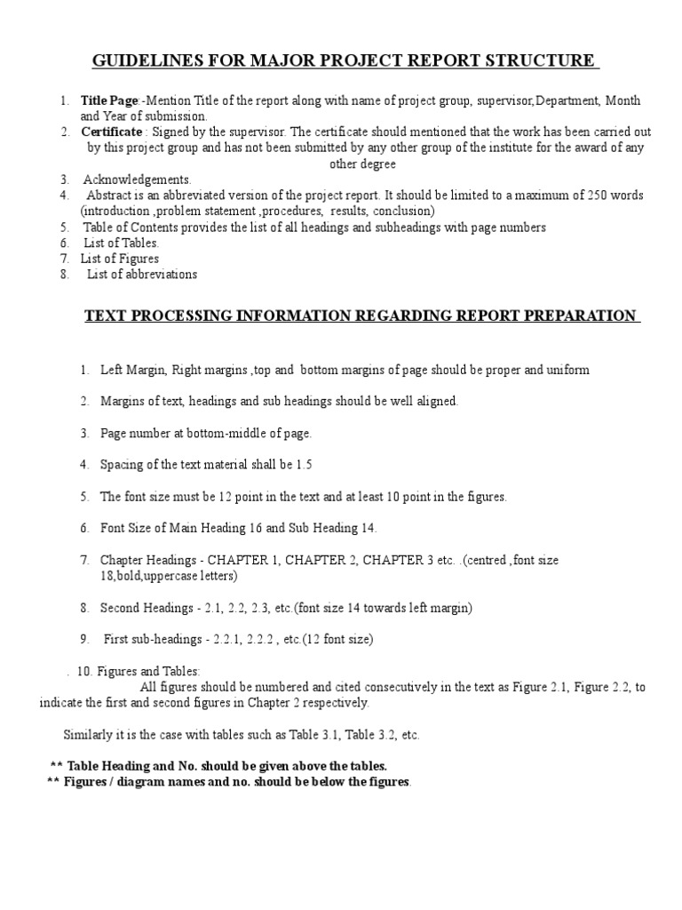 Major Project Report Structure Guidelines | PDF | Areas Of Computer ...