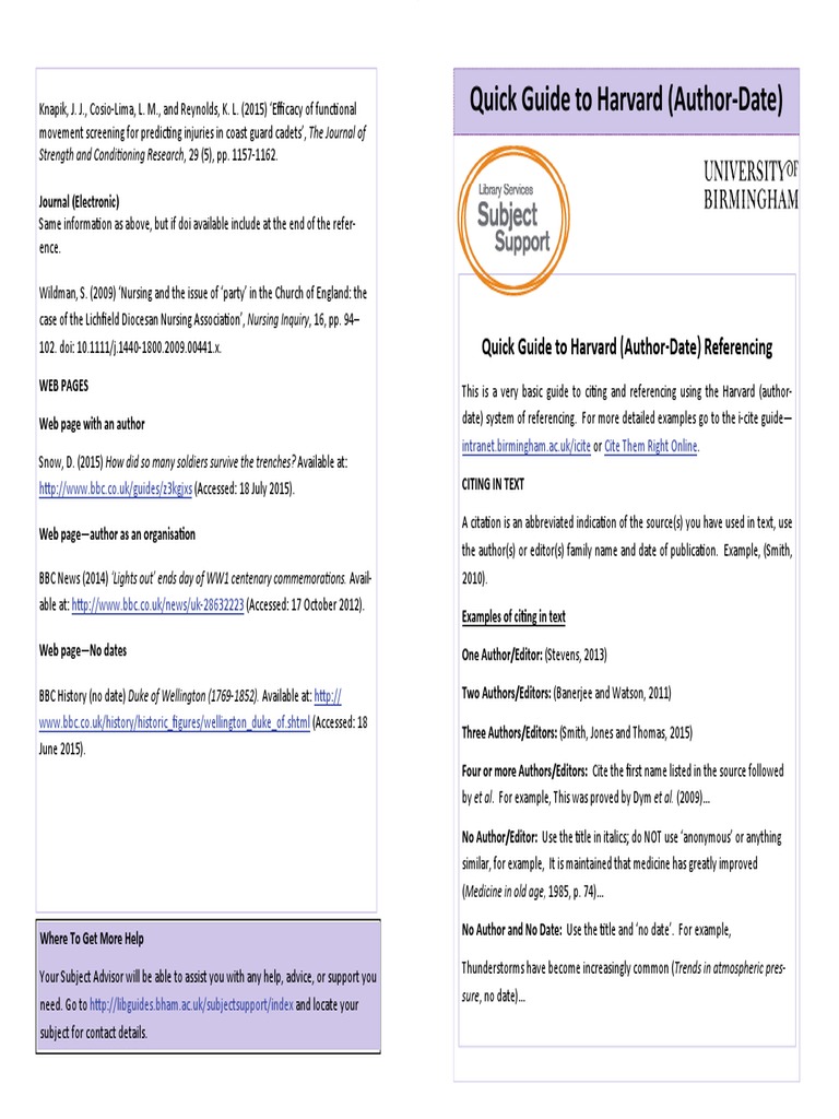 Harvard Referencing Quick Guide (PDF 197KB) 2 | PDF | Health Care ...