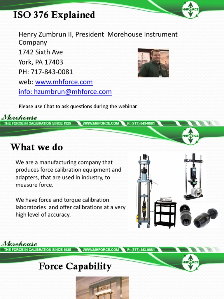 ISO 376 Explained PDF | PDF | Calibration | Weight