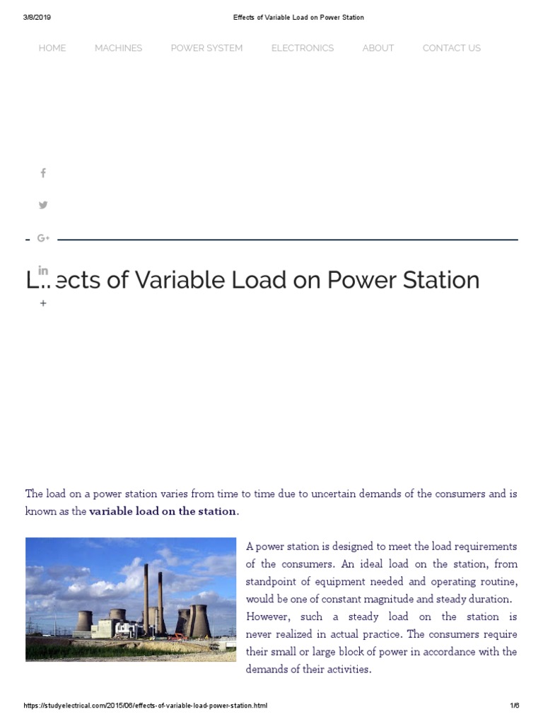 Effects of Variable Load On Power Station | PDF | Power Station ...