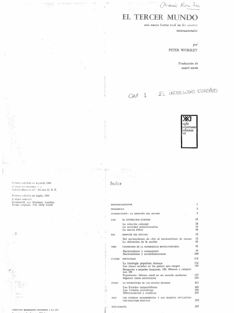 El Tercer Mundo. Worsley Cap 1 | PDF