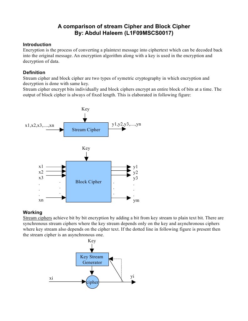 Stream vs Block Ciphers Explained | PDF | Cipher | Cryptography