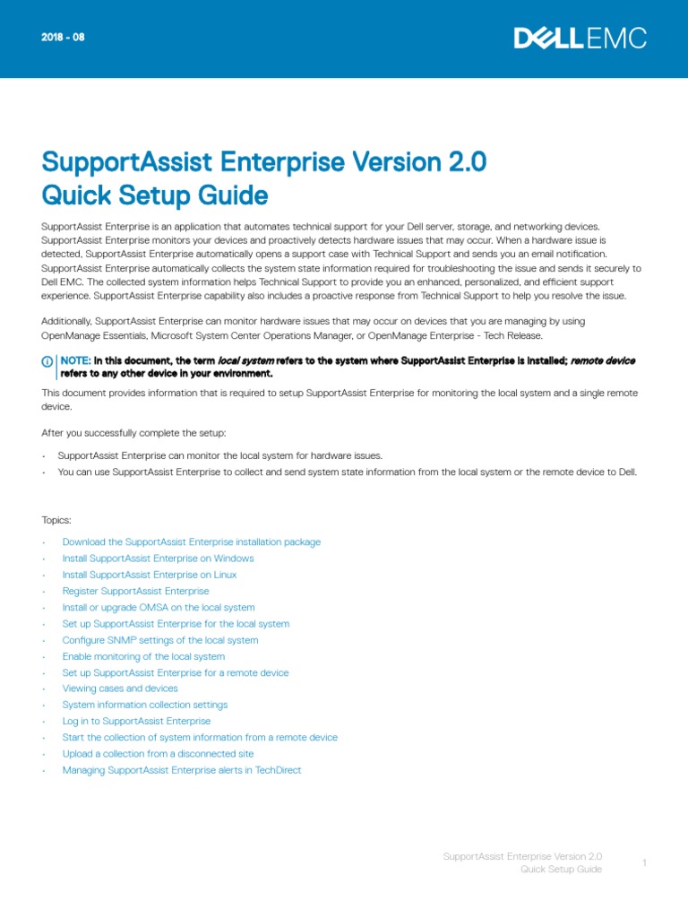 Supportassist Enterprise v20 Setup Guide en Us | PDF | Superuser ...