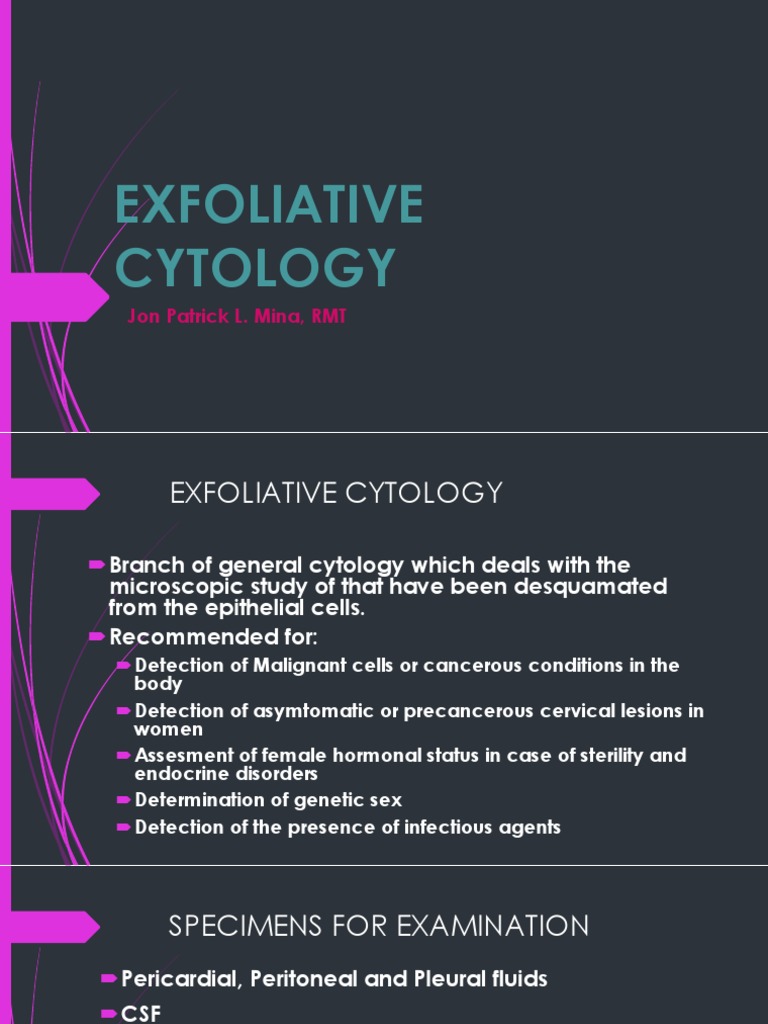 Exfoliative Cytology Pat | PDF | Cytopathology | Medical Specialties