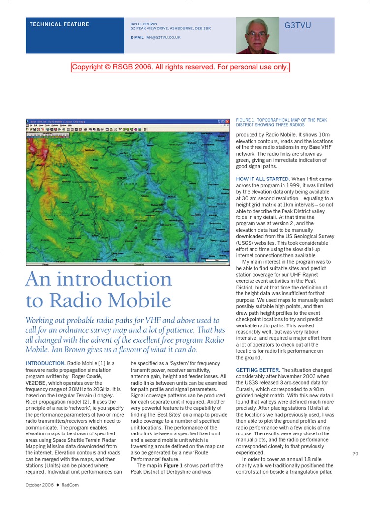 Introduction To Radio Mobile RadCom Oct06 PDF | PDF | Radio | Radio ...
