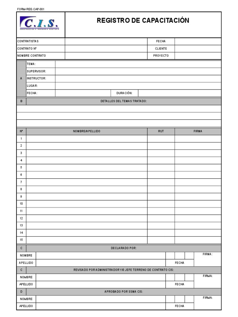 Formatos de Documentos CIS para Contratistas | PDF | Neumático ...