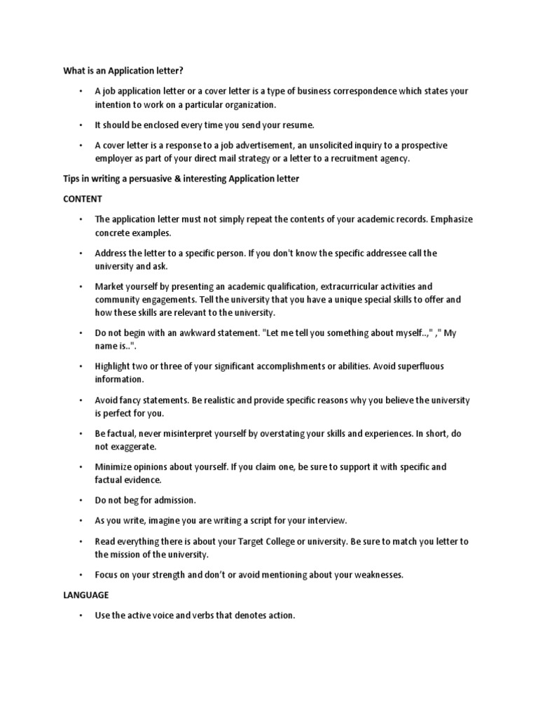 What Is An Application Letter | PDF | Résumé | Grammar